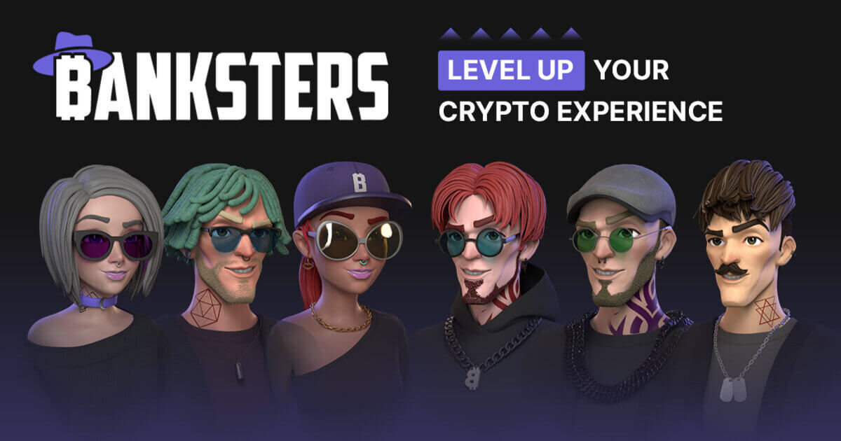 Play and learn crypto trading simulator game, earn real crypto Banksters
